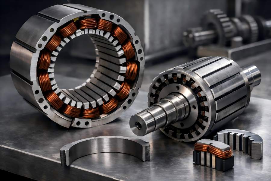 Exploring Motor Core Components: Stator, Rotor, Slots, Teeth, and Back ...